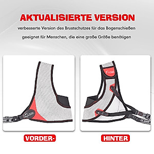 ELONG OUTDOOR Archery Chest Protector Upgraded Version Black Adjustable Simple Nylon Mesh Archery Chest Protector Free Size Outdoor Sports Hunting Shooting Chest Protector