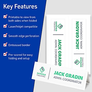 Avery Printable Large Tent Cards, Laser & Inkjet Printers, 50 Cards, 3.5 x 11 (5309)