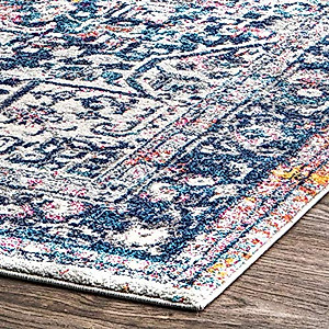 nuLOOM Lilah Medallion Vintage Area Rug, 5' x 7' 5", Blue
