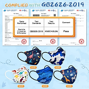 FENFEN Kids KN95 Face Mask Disposable - Kid KN 95 Masks Children Small Size Breathable Boys Kids KN95 Mask Mascaras KN95 Para Niños 50 Pack