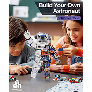 HBUDS Stem Kits Space Exploration Astronaut Toys, Building Kit, Educational STEM Toys Construction Engineering Building Blocks Learning Set, for Teen Boys Girls Kids (900 Pieces)