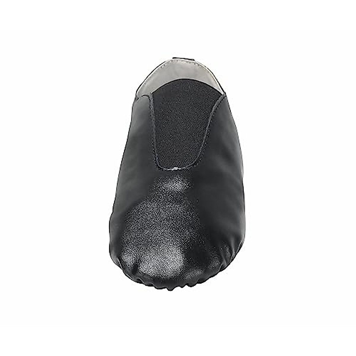 Linodes Unisex PU Leather Upper Slip-on Jazz Shoe with Up Elastic for Women and Men's Dance Shoes-Black-7.5M