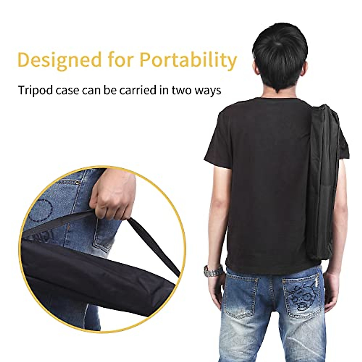 Meking 23.6in Carrying Case Bag with Strap for Light Stand Tripod Monopod Photography Photo Studio