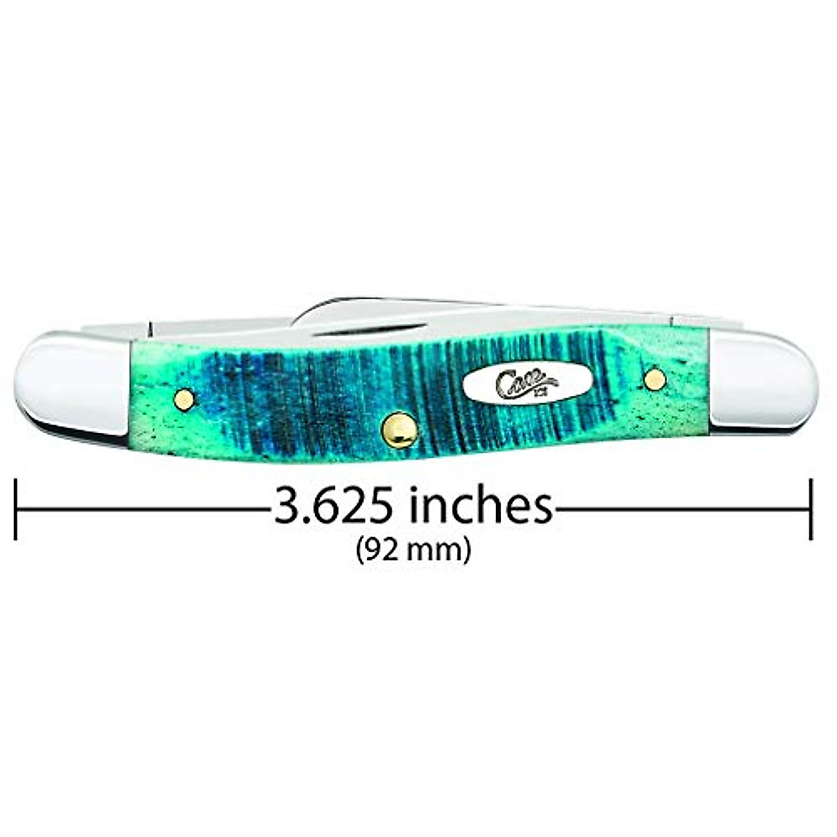 Case WR XX Pocket Knife Medium Stockman Caribbean Blue Jig Bone Item #25597 - (6318 SS) - Length Closed: 3 5/8 Inches