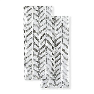 Tommy Bahama Maui Herringbone Dual Purpose Kitchen Towel 2-Pack Set, Grey, 16"x28"