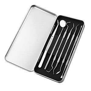 Plaque Remover for Teeth Portable Dental Tools Stainless Steel Dental Picks for Teeth Cleaning Oral Care for Adults Kids and Pets Tartar Remover for Teeth with Case for Daily Use