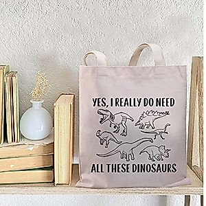 BDPWSS Dinosaur Tote Bag Funny Dinosaur Fans Gift Dinosaur Lover Bag Yes i Really Do Need All These Dinosaurs Travel Pouch (All dinosaurs TG)