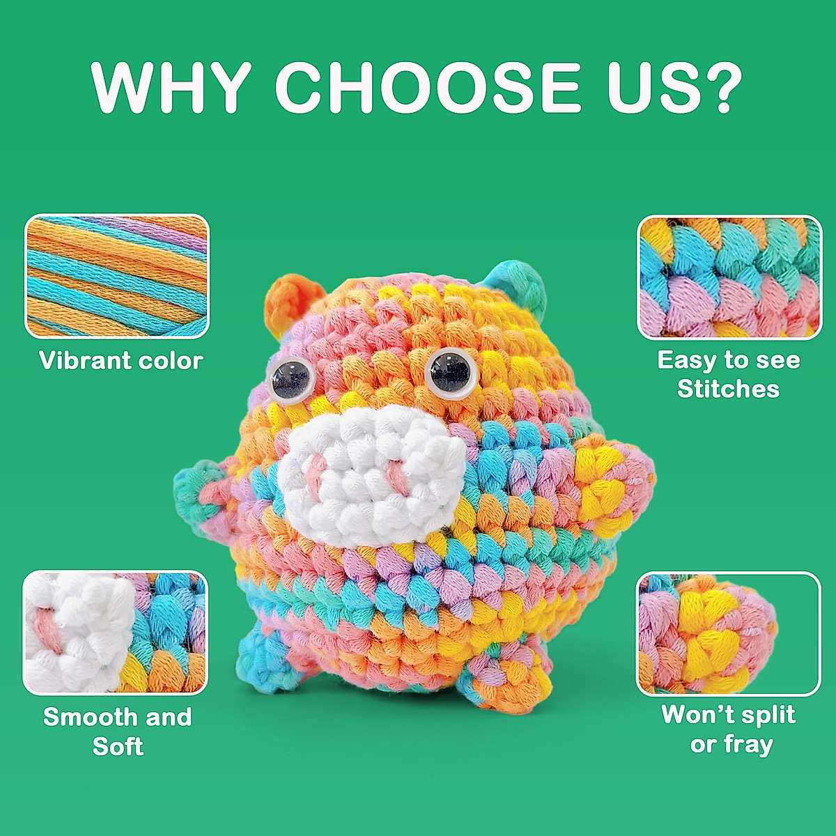 FREEASYFAR 3.5Oz/120yds Beginner Easy Yarn, Crochet & Knitting Yarn for Beginners with Easy-to-See Stitches, Worsted-Weight Medium #4;Cotton Blend Yarn for Amigurumi DIY(Coral,1 Skein)