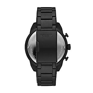 Fossil Men's Bronson Quartz Stainless Steel Chronograph Watch, Color: Black (Model: FS5712)