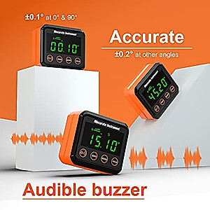 Mecurate Digital Angle Gauge and Protractor, Precise Measurement Digital Angle Finder tool with LCD and Backlight for Woodworking and Building