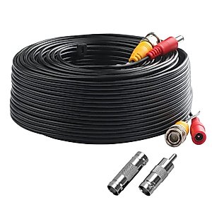 100ft/30M All-in-One BNC Video Power Cables, BNC Extension Surveillance Camera Wires for CCTV Camera DVR NVR Systems (2PCS BNC Connectors Included)