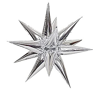 Diy 130pcs Black Sliver Balloons Garland Arch Kit with 4D Disco Foil Explosion Star for Birthday Wedding Baby Shower Disco Dance Party Decorations