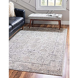 Unique Loom Portland Collection Bohemian Vintage Inspired Tone Design Area Rug, 10' 0" x 14' 0", Ivory/Gray