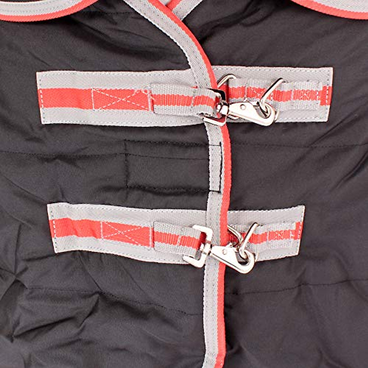 Weatherbeeta ComFiTec with Therapy-Tec Channel Quilt Detach-A-Neck Medium - Black/Silver/Red - 69"