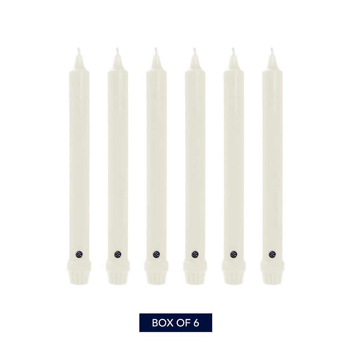 Colonial Candle Unscented Taper Candle, Classic Collection, Ivory, 10 in, Pack of 6 Candlesticks - Up to 8 Hours Burn