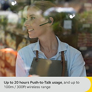 Jabra Perform 45 Ear Hook Mono Bluetooth Headset - Advanced Ultra-Noise-Cancelling Microphone, Push-to-Talk Functionality, Face2Face Mode and Discreet Design - Black