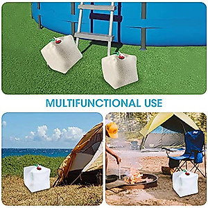 2Pcs Swimming Pool Ladder Weights 20L Universal Pool Step Weights Sand Bags Fillable Anchor Bag Container for Above Ground Swimming Pool Steps and Ladders Entry Systems, Foldable, 11" x 11"