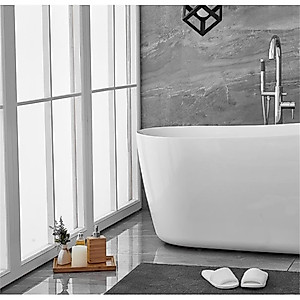 Elegant Decor Indoor Modern 59 inch soaking single slipper bathtub in glossy white
