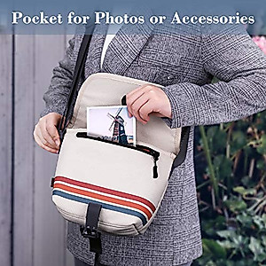 Fintie Camera Bag Compatible with Polaroid OneStep+, Onestep 2 VF, Now+ I-Type, Now I-Type Instant Film Camera - Canvas Travel Bag Soft Pouch with Adjustable Strap & Interior Pocket