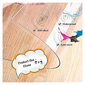 Clear PVC Desk Chair Mat Transparent Home Floor Protector mat Chairmats Non-Slip, wear-Resistant,1mm Thick Clear Floor Protector Carpet for Hard Surface Floors, Non Slip Easy Clean Area Rug Pad,61/91/