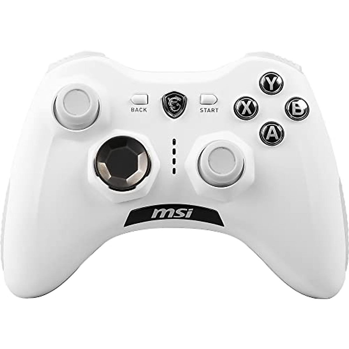MSI Force GC30V2 White Wireless Gaming Controller, Dual Vibration Motors, Dual Connection Modes, Interchangable D-Pads, Compatible with PC & Android