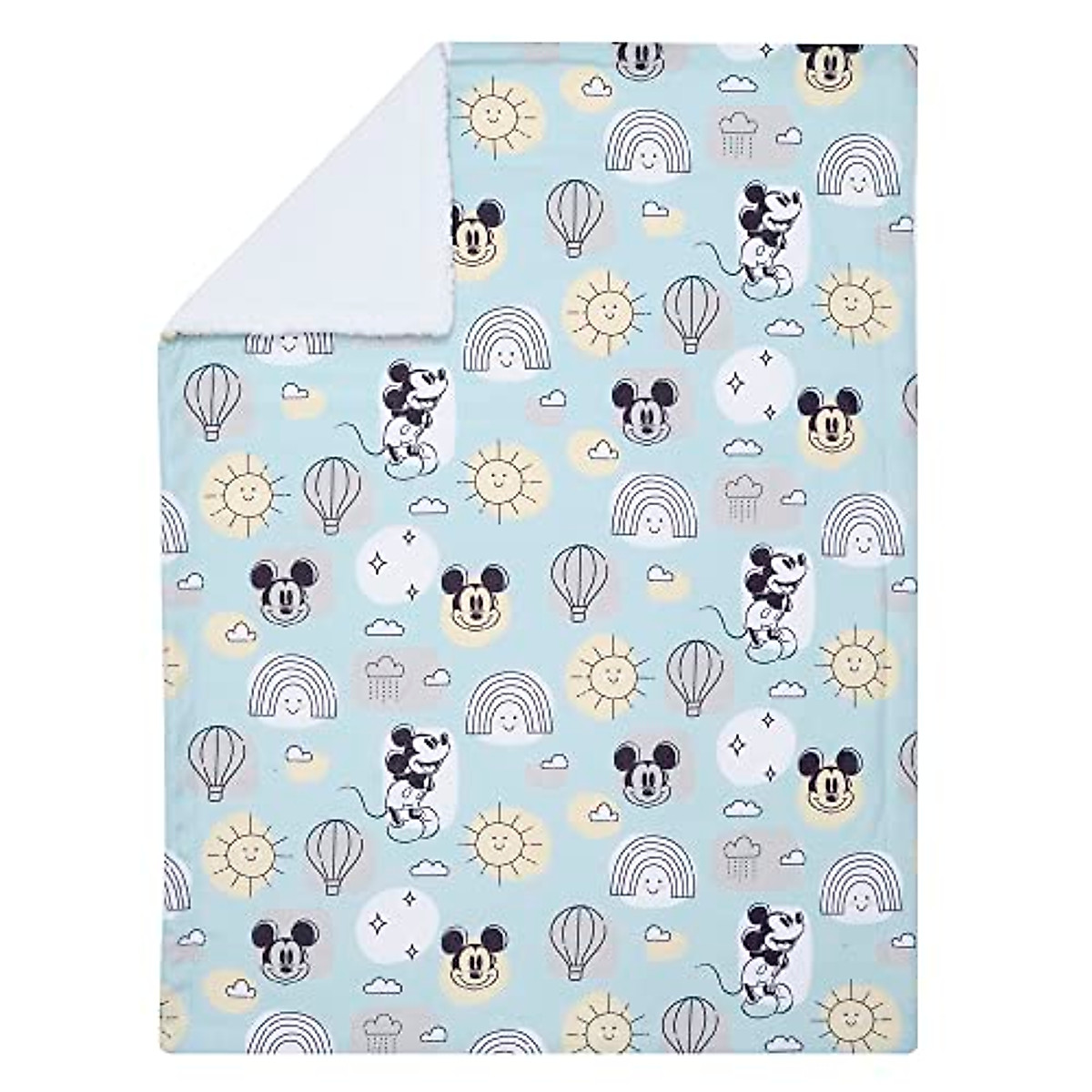 Lambs & Ivy Disney Baby Classic Mickey Mouse Blue/White Soft Fleece Baby Blanket