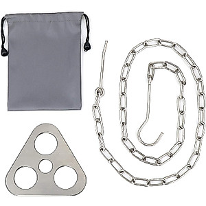 Campfire Tripod Grill Equipment, Camping Tripod Grill Board Portable Stainless Steel Camping Cooking Gear Accessories with Adjustable Chain for Hanging Cookware Camping Outdoor Cooking