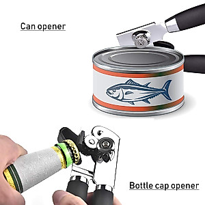 Hicook Can Opener Manual Can Opener Smooth Edge Can Openers for Seniors and Arthritis Heavy Duty With Ergonomic Handle Ultra Sharp Safe Ideal for Commercial Beer Bottle Opener