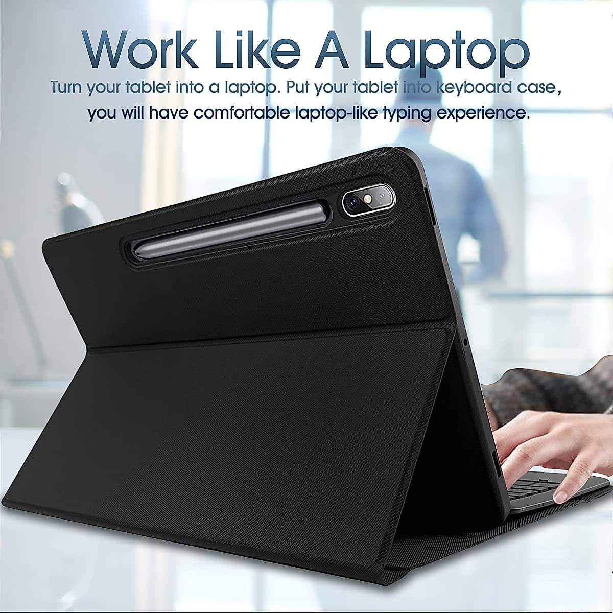 Nanhent Backlit Touchpad Keyboard Case for Samsung Galaxy Tab S8 Plus 2022 / S7 FE 2021 / S7 Plus 2020 12.4 Inch Tablet, Detachable Wireless Trackpad Keyboard & Slim PU Stand Cover with S Pen Holder