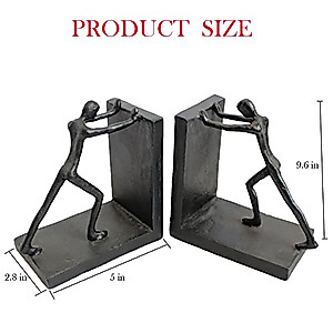 Book Ends Metal Heavy Duty Bookends for Shelves Universal Premium Office Bookends Metal Man Hand Push Creative Shape Bookends for Shelves Decor for Bedroom Library Office Reader Love Gift
