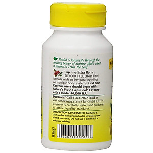 Nature's Way Premium Blend Cayenne Extra Hot, 450 mg of blend per serving, 100 Vcaps (Packaging May Vary)