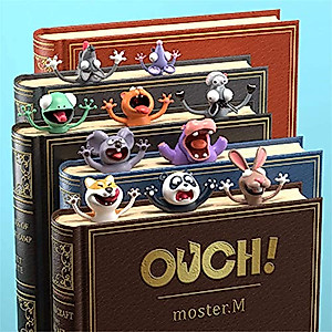 4 Pcs 3D Cartoon Animal Bookmark,Wacky Bookmark Palz - More Fun Reading,Novelty Funny Animals Reading Bookmark Cute Bookmarks Squashed Animals Stationery (Cat + Panda + Mouse + Gecko)