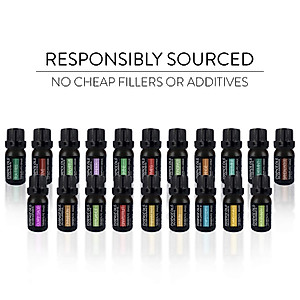 Aromatherapy Essential Oil Diffuser Gift Set with 20 Oils and Rotating Display Stand - 400ml Ultrasonic Diffuser with 20 Essential Plant Oils - 4 Timer & 7 Ambient Light Settings