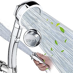 Nosame Shower,High Pressure Handheld Shower Head with ON/Off Pause Switch 3-Settings Water Saving Showerhead, Chrome Finish Bathroom 1.6 GPM Shower Accessorie