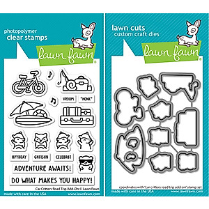 Lawn Fawn - Car Critters Road Trip Add-on Stamps, Dies and Pocket