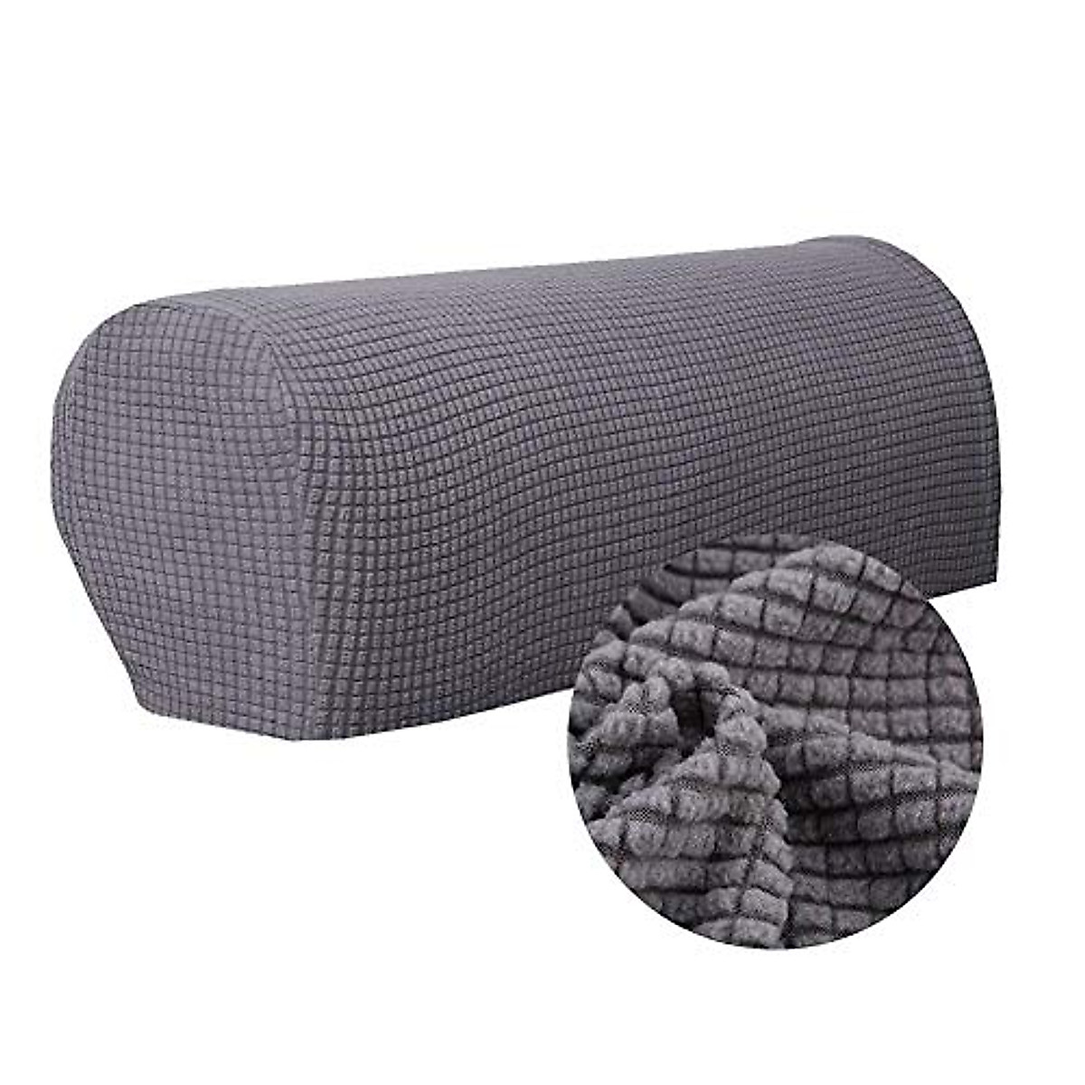 BORDSTRACT 2PCS Armrest Covers, Thick Couch Cover Armchair Slipcovers, Stretch Sofa Arm Covers Protector, for Chair Sofa Recliner Waterproof Dustproof(Light Gray)