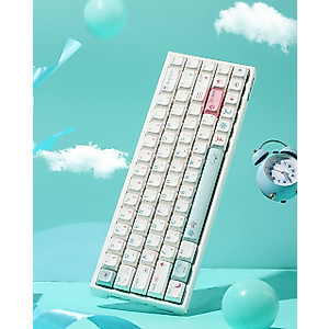 BOYI WK68 Hot Swappable RGB Mechanical Keyboard,Wireless Bluetooth 5.0/2.4G/Wired Type-C Tri-Mode PBT Sublimation Keycaps 65% Gaming Keyboard(Gateron Yellow Switch,Weather Theme XDA Keycaps)