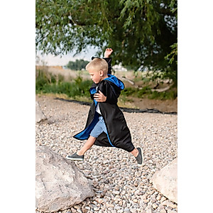 Little Adventures Blue Hooded Wizard Robe Dress Up Costume (L/XL (Age 5-9)) - Machine Washable Child Pretend Play and Party Dress-Up Costume with No Glitter