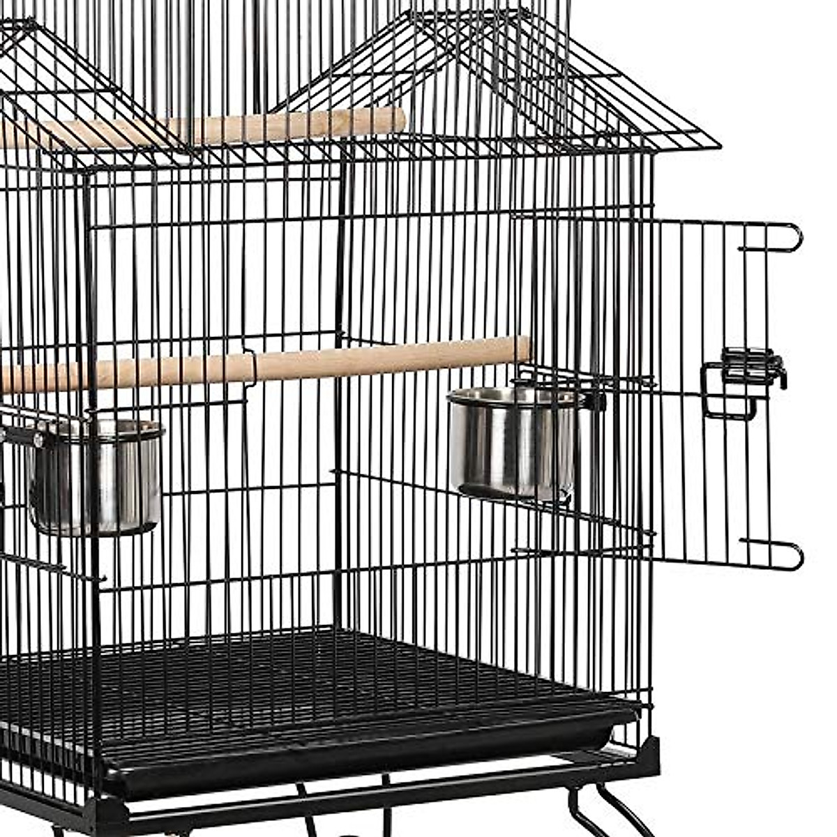 Topeakmart 55'' Triple Roof Top Large Medium Parrot Bird Cage for Cockatiel Conure Green Cheek Parakeet Caique with Removable Stand