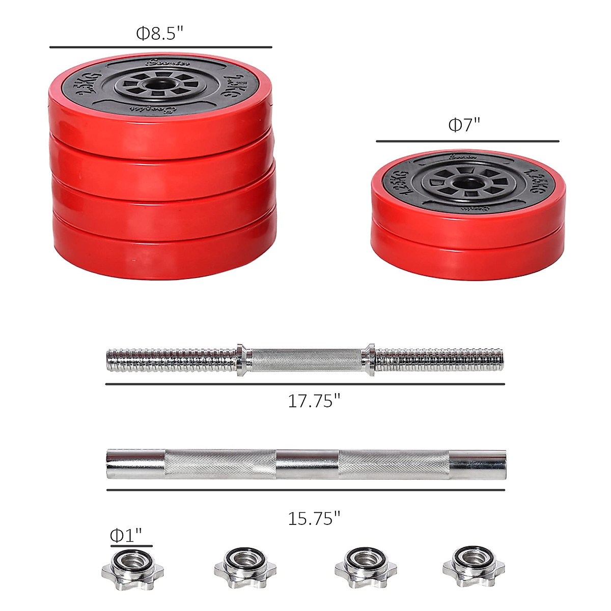 Soozier Adjustable Dumbbell Set, 66lbs Convertible to Barbell Weight Set for Home Gym Women and Men Weight Lifting Training