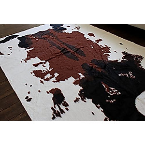 Masada Rugs, Faux Fur Cowhide Area Rug Brown Black White (3 Feet X 5 Feet)