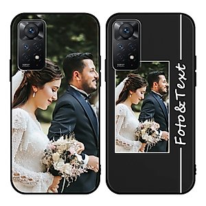 Eouine Custom Phone Case for Xiaomi Redmi Note 11 Pro（4G/5G） 2022 (6.67") - Personalized Picture Phone Cases Black Customizable Case Customize Photo Text Design Cover - Customized Your Own Phone Case