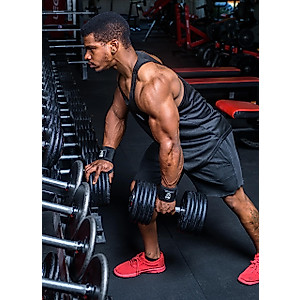 Wrist Wraps Weightlifting - Stiff Heavy Duty 18" Wraps With Thick Thumb Loop For Powerlifting, Bodybuilding, Cross Training, & Heavy Presses (Black - Medium Stiff, 18")