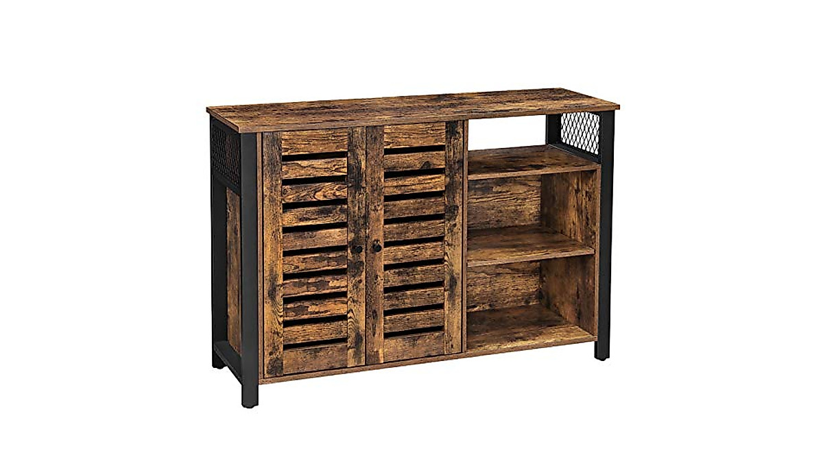 VASAGLE Lowell Storage Cabinet - Rustic Industrial Sideboard