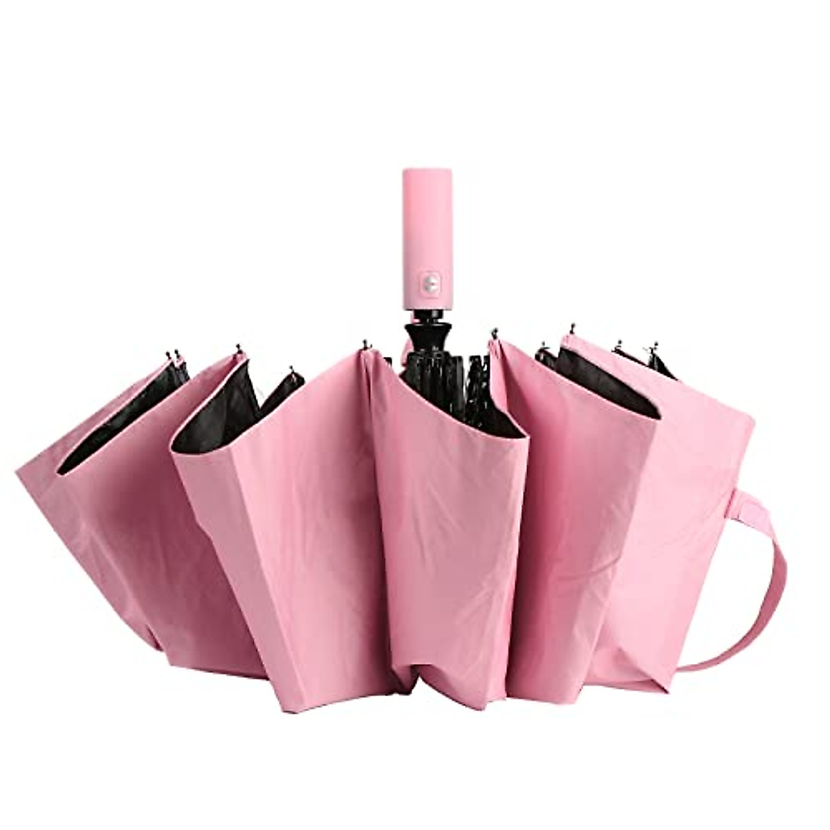 LGGETRICH Windproof Umbrella UPF 50+ UV Sun Travel Umbrella Auto Open Close Compact Folding Umbrella Blocking UV 99.99%，Pink