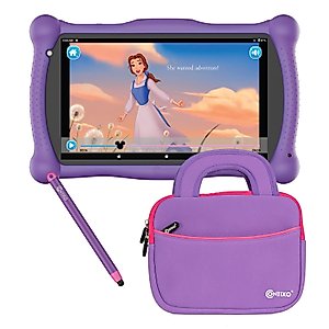 Contixo Kids Tablet V10, 7-inch HD, Ages 3-7, Toddler Tablet with Sleeve Bag Bundle, Learning Tablet Set for Children - Purple