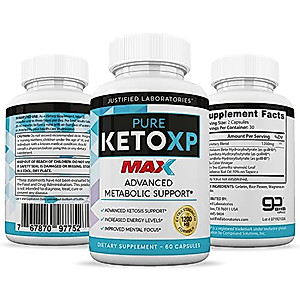 Pure Keto XP Max 1200MG Pills Advanced Ketogenic Supplement Real Exogenous Ketones Ketosis Support for Men Women 60 Capsules 3 Bottles