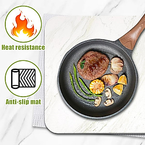 Stone Dish Drying Mat for Kitchen Counter, Fast Dry Diatomaceous Earth Dish Drying Mat Heat Resistant Non-Slip Stone Drying Mat for Dishes Baby Bottles (16x12 inch)