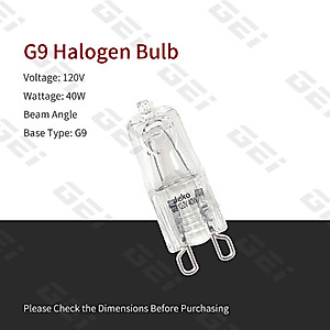 GEIparts Light Bulb 40W 120V Appliance Light Bulb for Oven, Stove, Refrigerator, Microwave G9