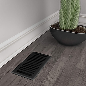 Imperial RG3439 Montezuma Decorative Floor Register, 4 x 10-Inch, Black Iron